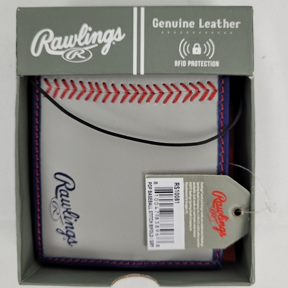 Rawlings | Accessories | Nwt Rawlings Baseball Stitch Leather Bifold ...